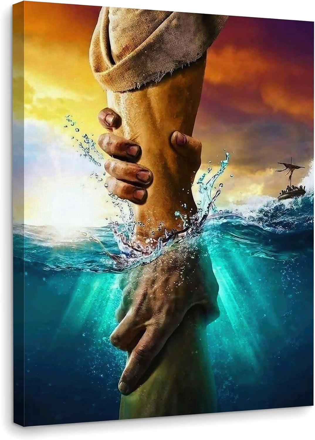 Affixzi Wall Art, Hand Reaching Into Water, Inspirational Print, Nature ...
