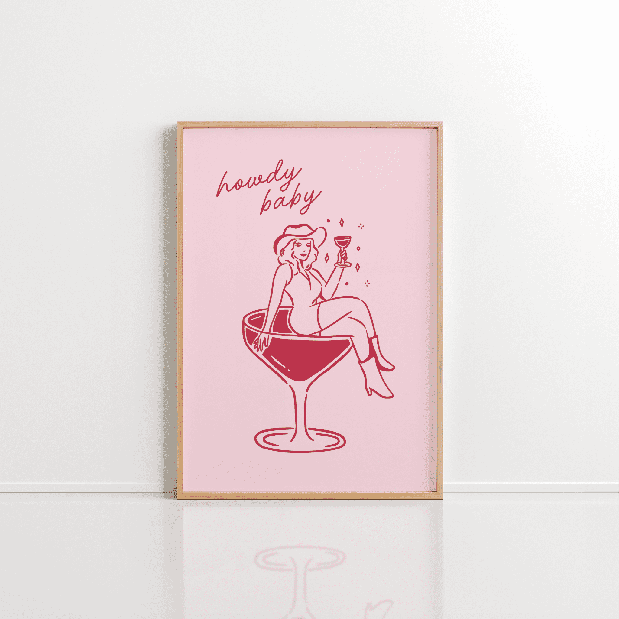 Affixzi Wall Art, Howdy Typography, Retro Cowgirl Print, Vintage ...