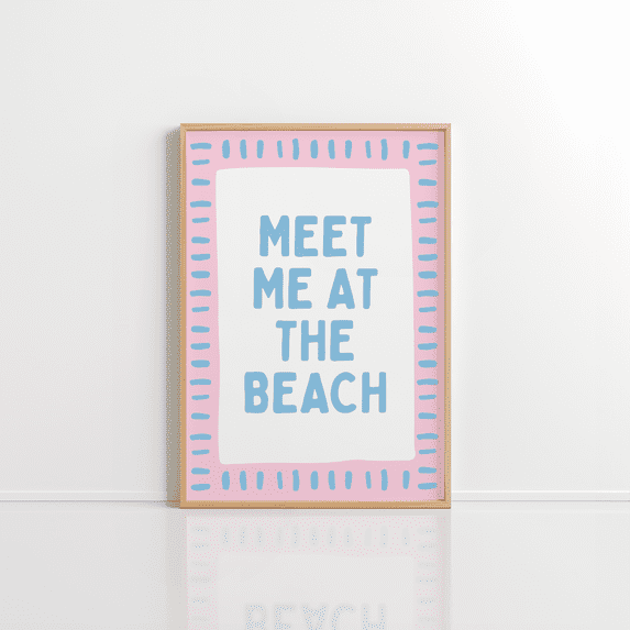 Affixzi Wall Art, Meet Me at the Beach, Coastal Quote, Beach House ...
