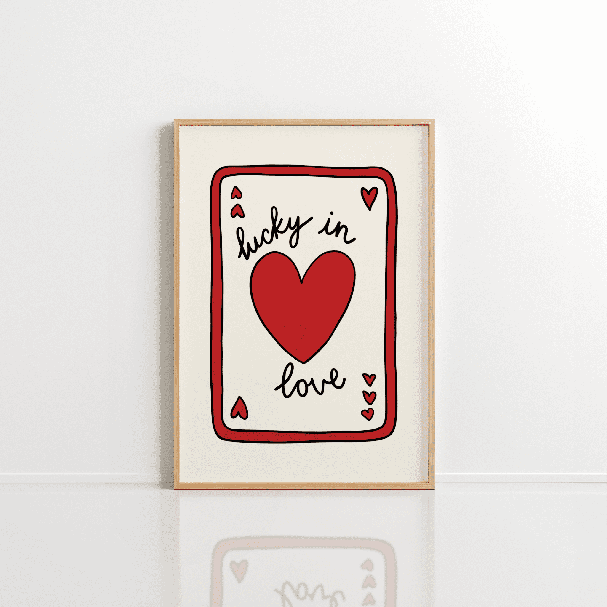 Affixzi Wall Art, Playing Card Print, Lucky in Love Design, Vintage ...