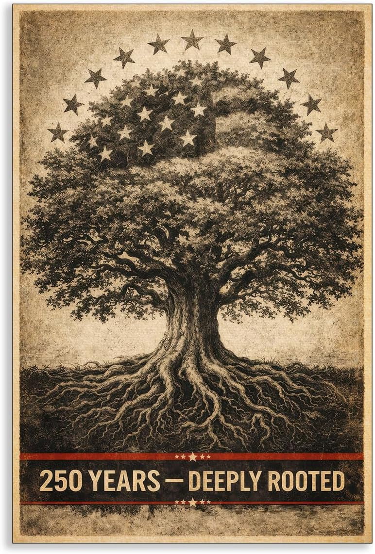 Affixzi Wall Art Poster Prints, Vintage Tree Wall Decor, American Roots ...