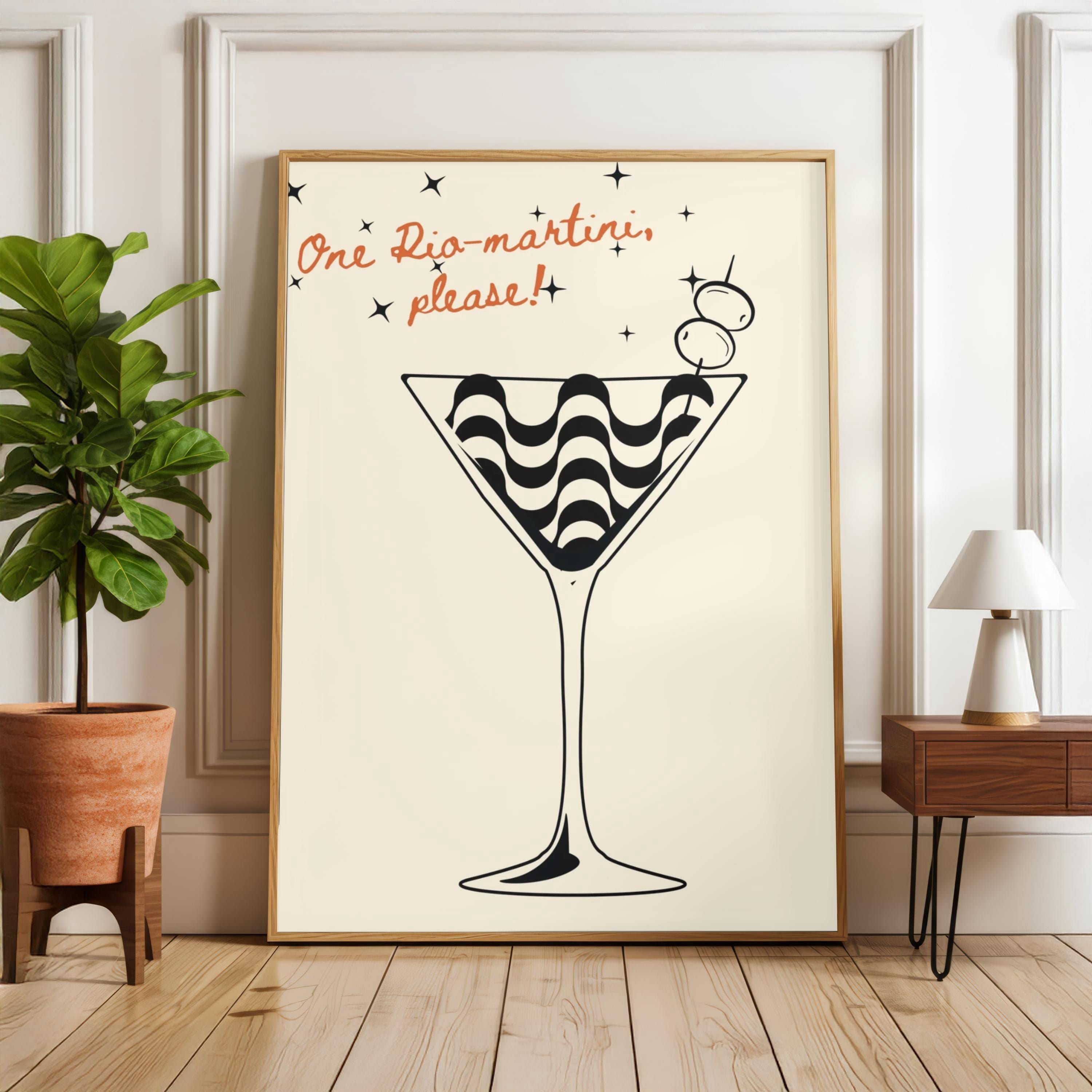 Affixzi Wall Decor Print: One Rio Martini - Martini with Rios Tile ...