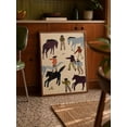 Affixzi Western Folk Art Print, Cowboy Horse Wall Art, Mid Century ...