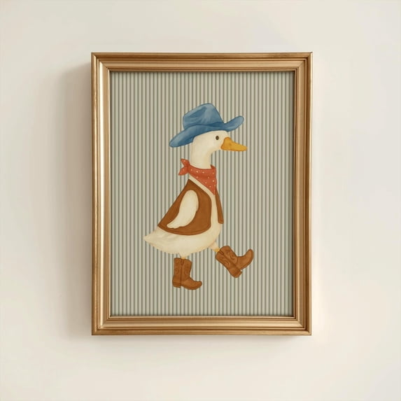 Affixzi Western Themed Vintage Cowboy Goose Nursery Wall Art for Baby ...