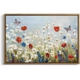 Affixzi Wildflower Field Wall Art, Red White Blue Butterfly Print ...