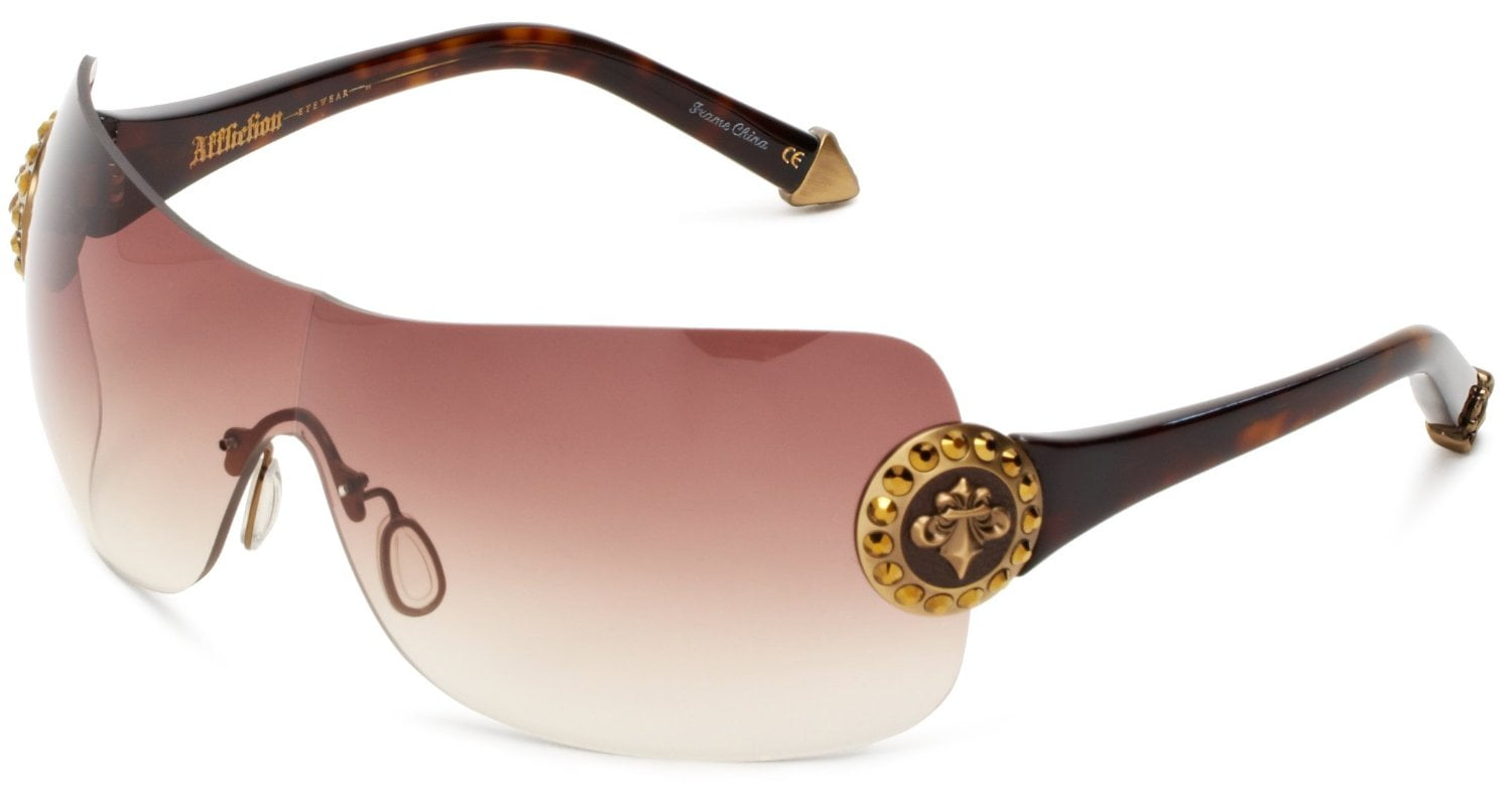 Affliction Sunglasses Griffin Brown & Gold - Walmart.com