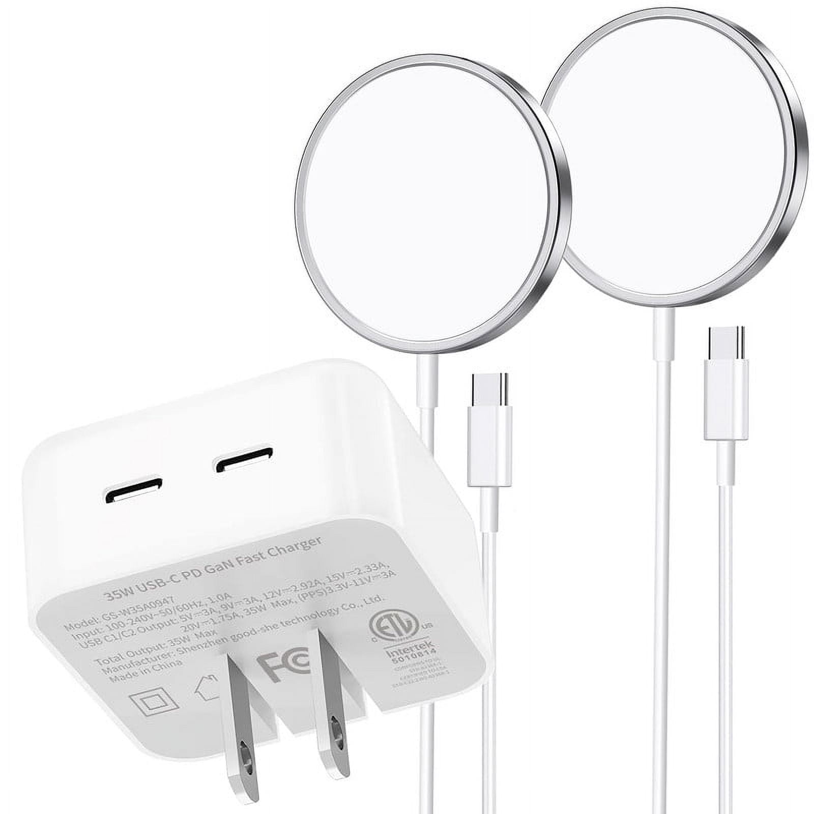 Afflux 2x USB-C Magnetic iPhone Charger - MagSafe-Compatible Wireless Charger for iPhone 15/15 ...