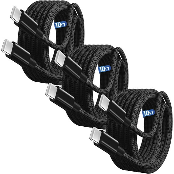 Afflux (3 Pack) 60W USB-C Fast Charger Cable Data Sync Charging Woven ...