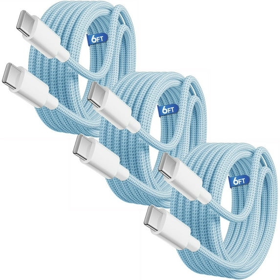 Afflux (3 Pack) 60W USB-C Fast Charger Cable Data Sync Charging Woven ...