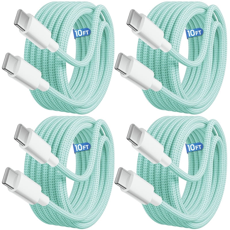 Afflux (4 Pack) 60W USB-C Fast Charger Cable Data Sync Charging Woven Braided Type C Cord ...