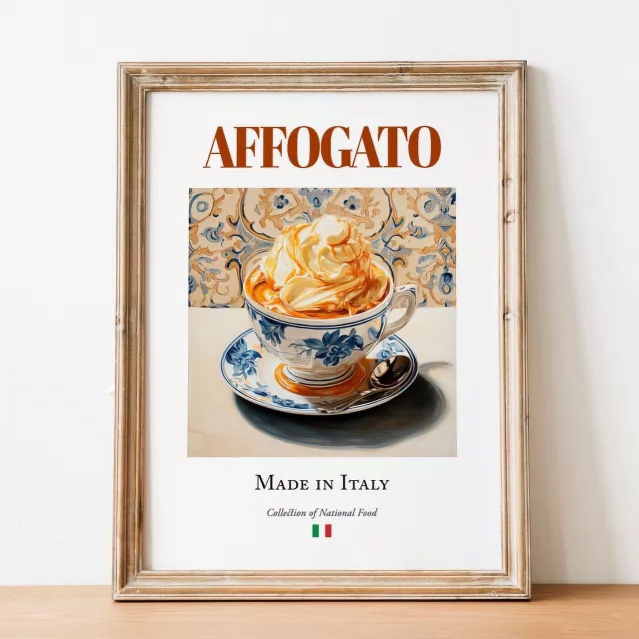 Affogato Maiolica Tile Print, Espresso Dessert Poster, Cafe Wall Art NO ...