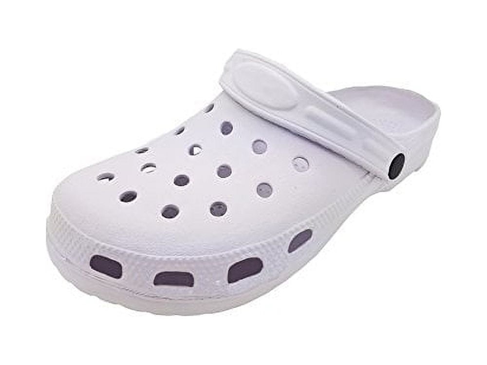 Affordable Apparel Women's Rubber Clogs (Assorted Colors) (7, White ...