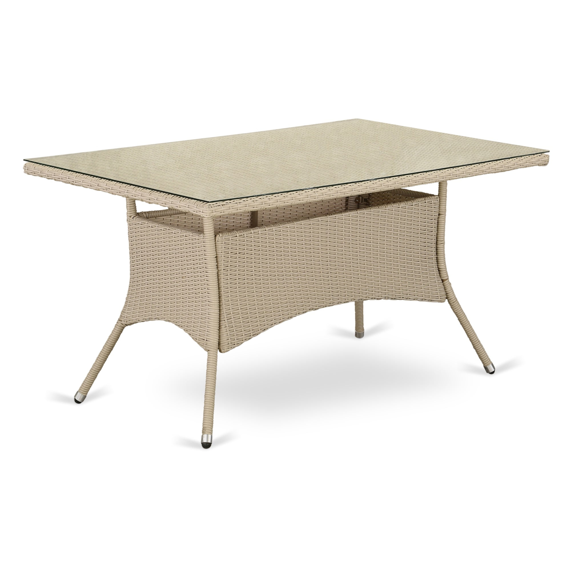 Affordable Cream Wicker Patio Table | Lightweight Steel Frame | Durable ...