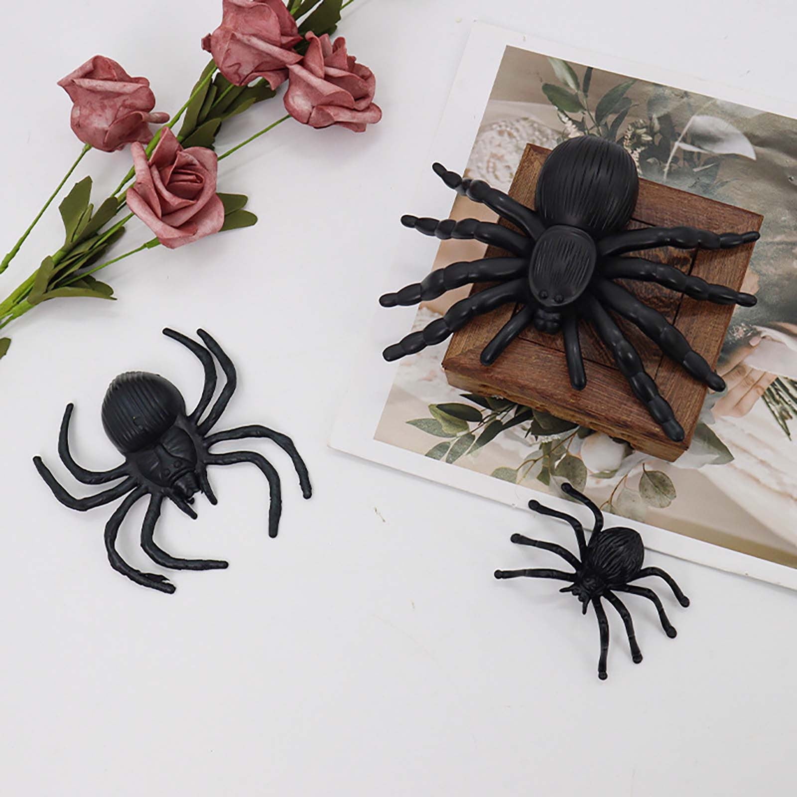 Affordable Deal, Halloween Black Spider Props, Plastic Simulation ...