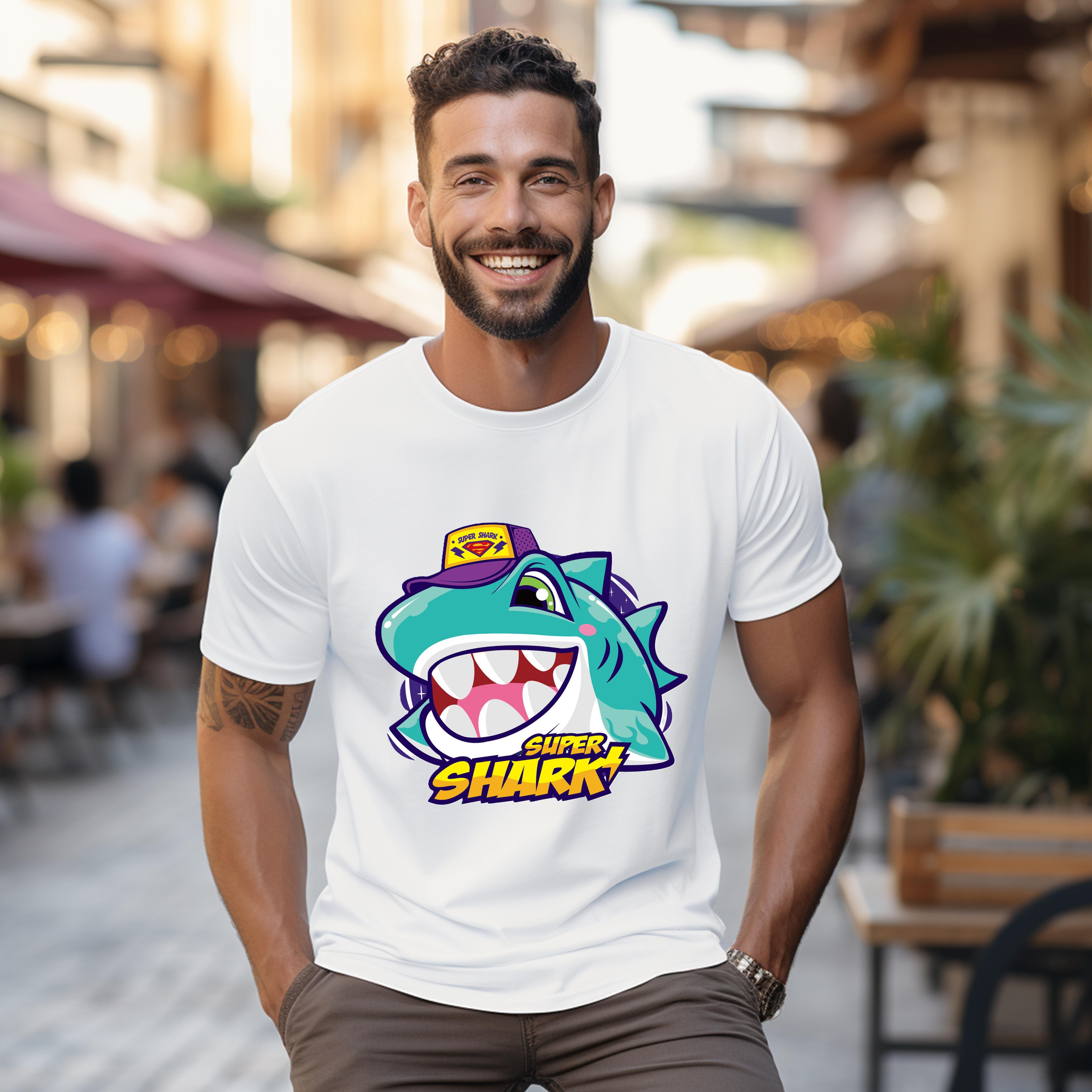 Affordable Graphic T-Shirt, Super Shark Cartoon T-SHIRT/SWEAT/HOODIE ...