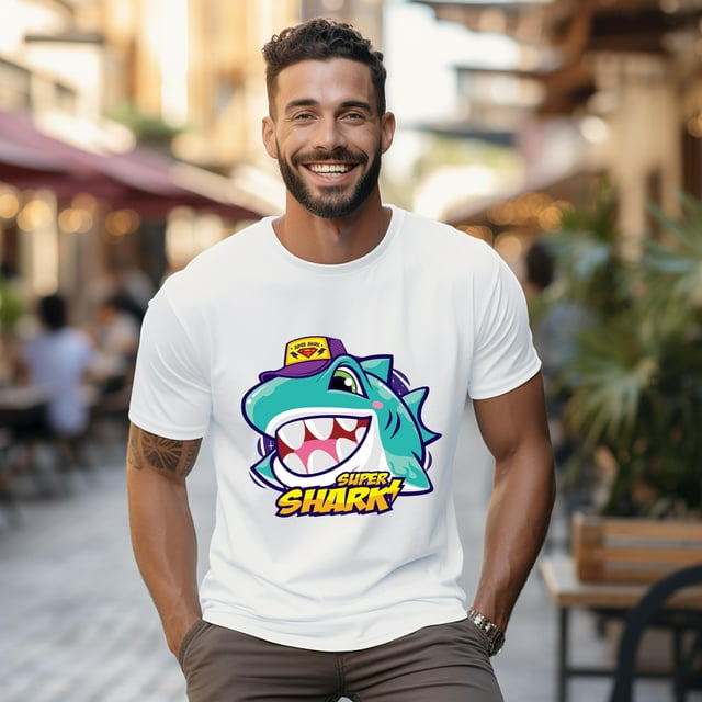 Affordable Graphic T-Shirt, Super Shark Cartoon T-SHIRT/SWEAT/HOODIE ...