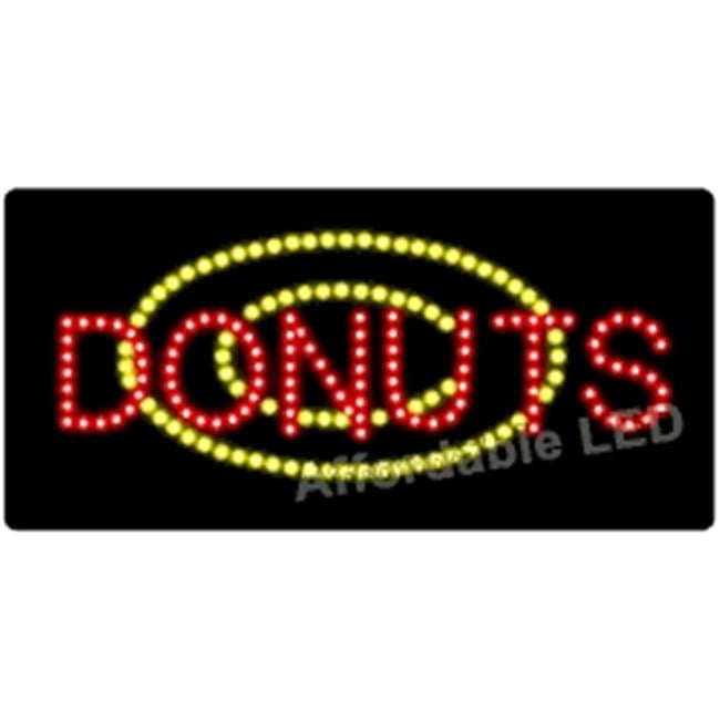 Affordable LED L8801 12 H x 24 L in. Donuts LED Sign - Walmart.com