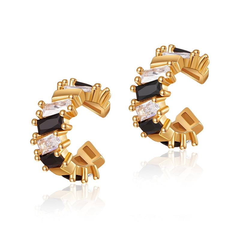 Affordable Luxury Style Ear Clip Copper Plating 18K Real Gold Inlaid ...