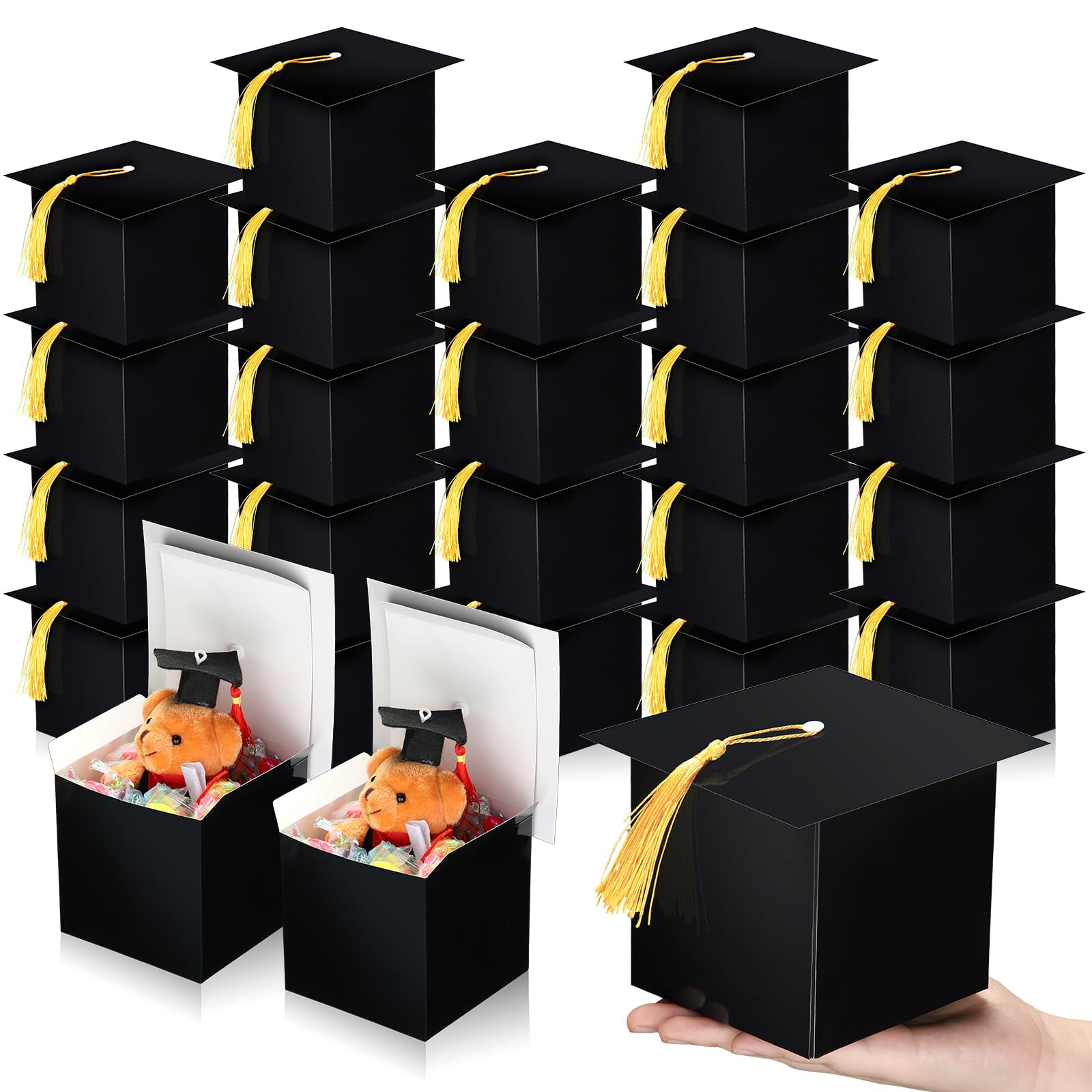 Affrolling 30 Pieces 4 Inch Graduation Cap Gift Box Large Graduation ...