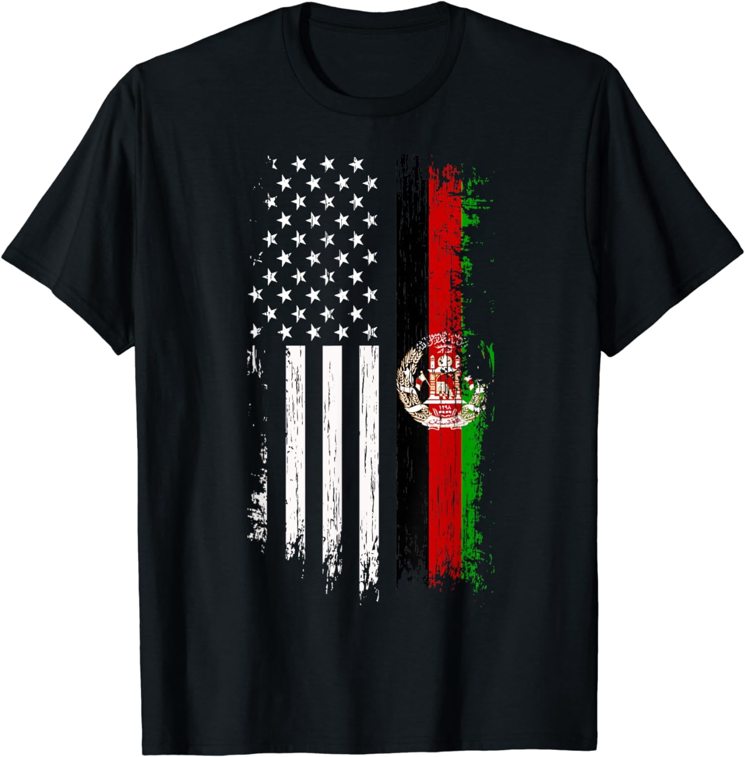 Afghan American Flag T Shirt - Afghanistan USA Flag Tees - Walmart.com