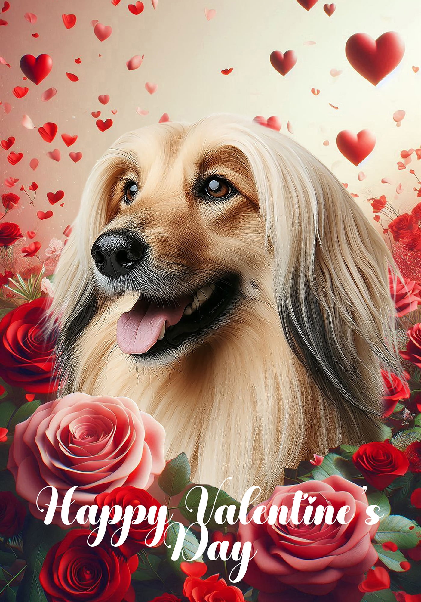 Afghan - Best of Breed Valentines Day Outdoor Garden Flag 12" x 17 ...