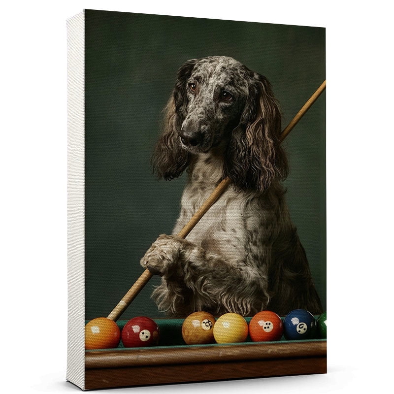 Afghan Hound Cute Dog Billiards Canvas Canvas – Retro Afghan Hound Dog ...