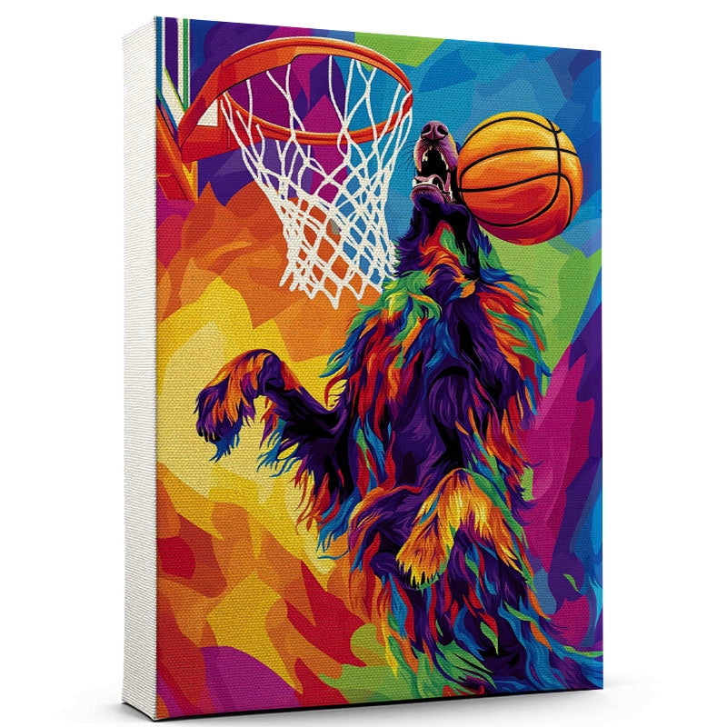 Afghan Hound Dog Basketball Art Stretched Canvas Size 8x12 – Afghan ...