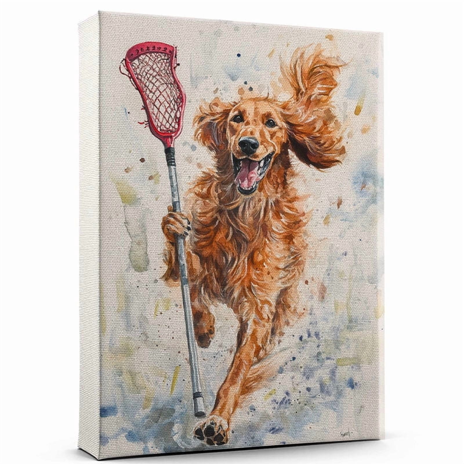 Afghan Hound Dog Canvas Lacrosse Stretched Canvas Size 8x12 – Funny ...