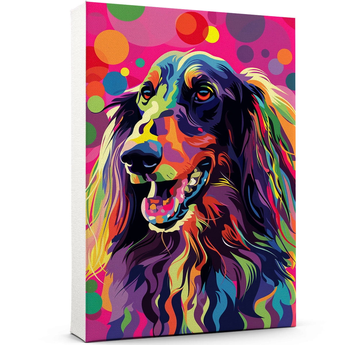 Afghan Hound Dog Canvas Wall Art Poster Prints Colorful Pop Animal Art ...
