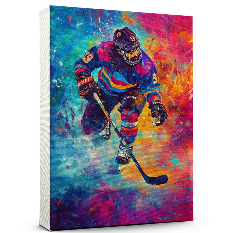 Afghan Hound Dog Ice Hockey Stretched Canvas Size 8x12 – Funny Afghan ...