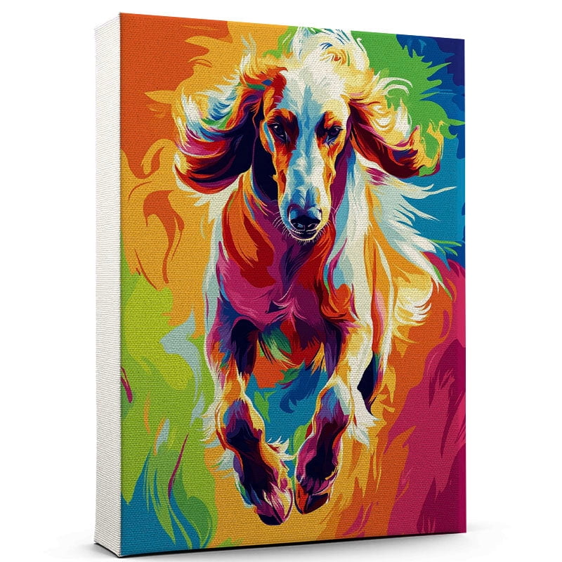 Afghan Hound Dog Stretched Canvas Size 8x12 Running Canvas – Cute ...