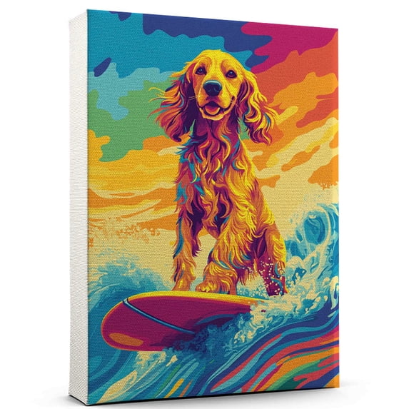Afghan Hound Dog Surfboard Art Stretched Canvas Size 8x12 – Afghan ...