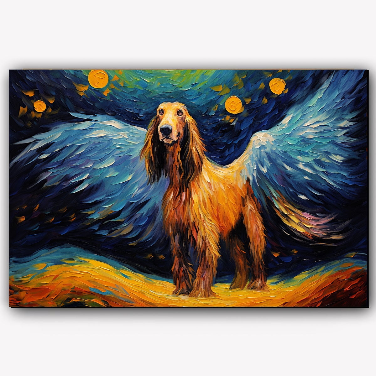 Afghan Hound Dog Wall Art Graffiti Painting Canvas Print for Living ...