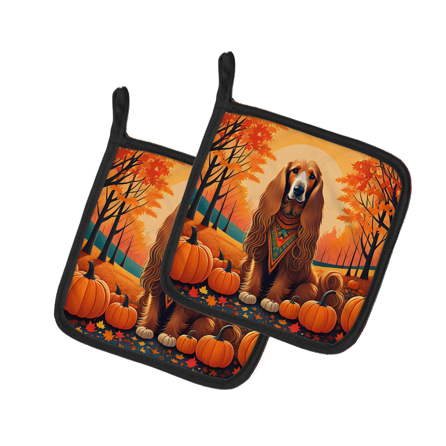 Afghan Hound Fall Pair of Pot Holders - Walmart.com