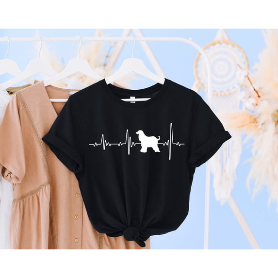 Afghan Hound Love Heartbeats T Shirt Afghan Hound Shirt Afghan Hound ...