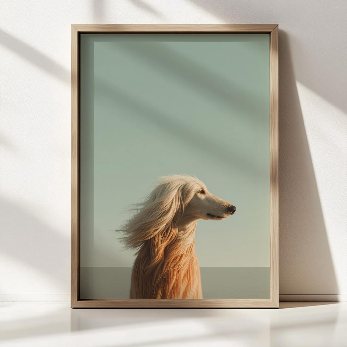 Afghan Hound Portrait Minimalist Painterly Pet Artwork, Stretched ...