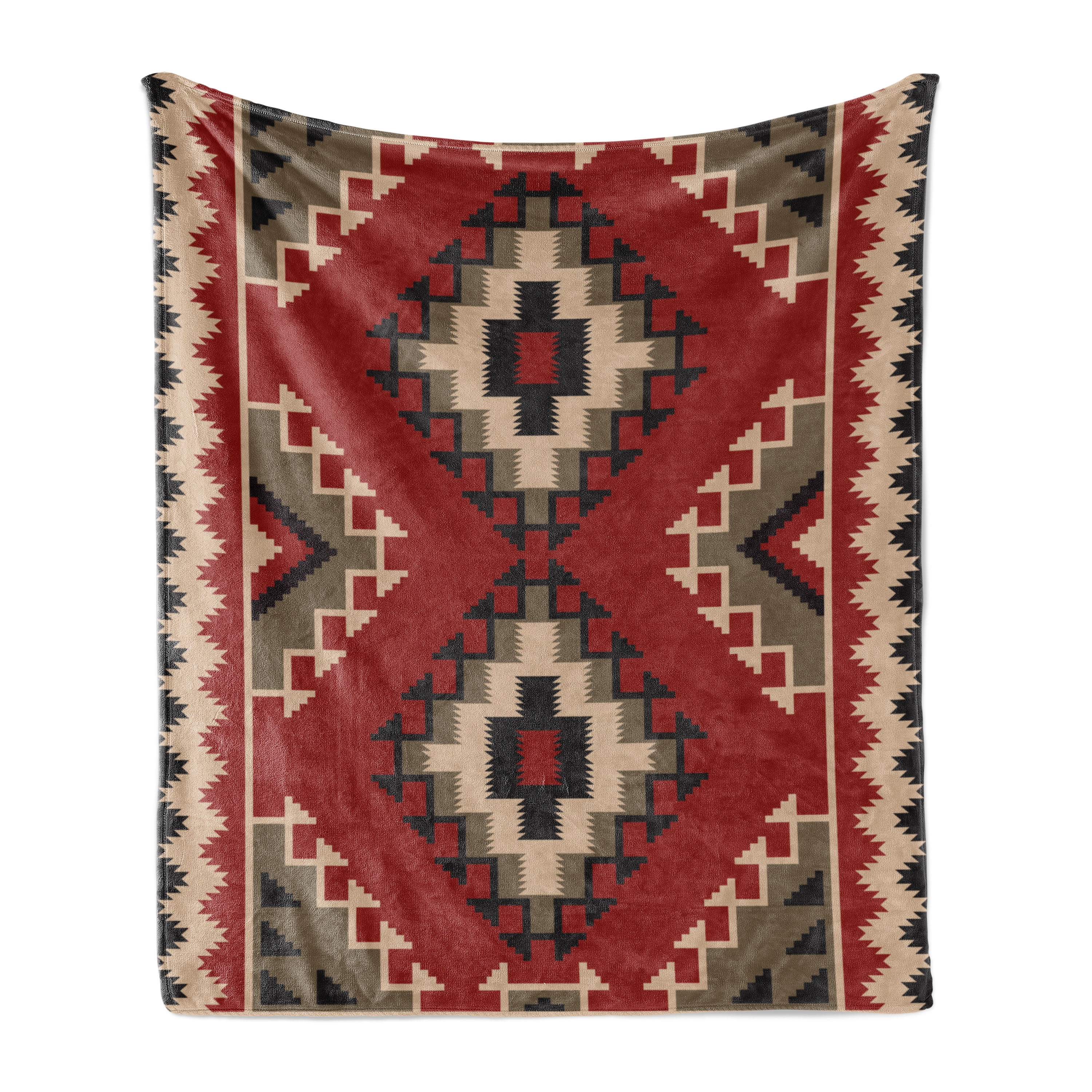 Afghan Soft Flannel Fleece Throw Blanket, Middle Eastern Folklore Pixel ...