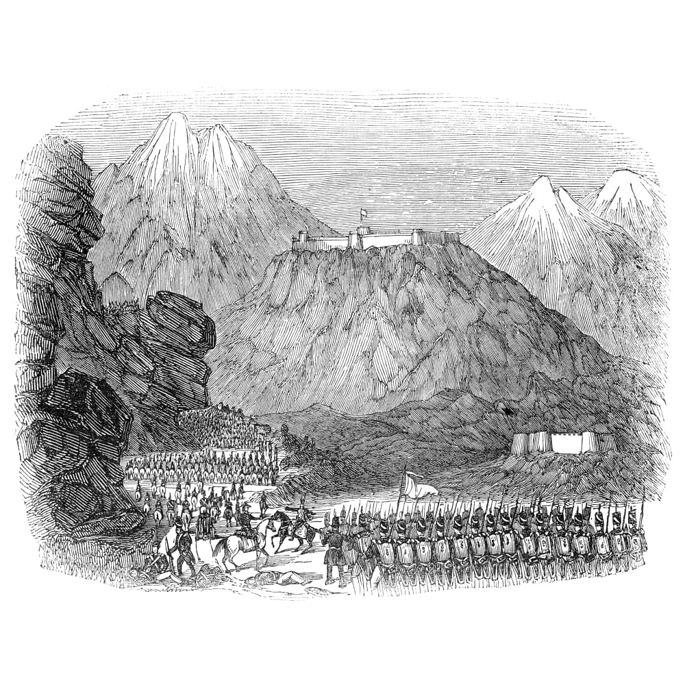 Afghan War 1842. Nbritish Forces Secure Positions In The Khyber Pass ...