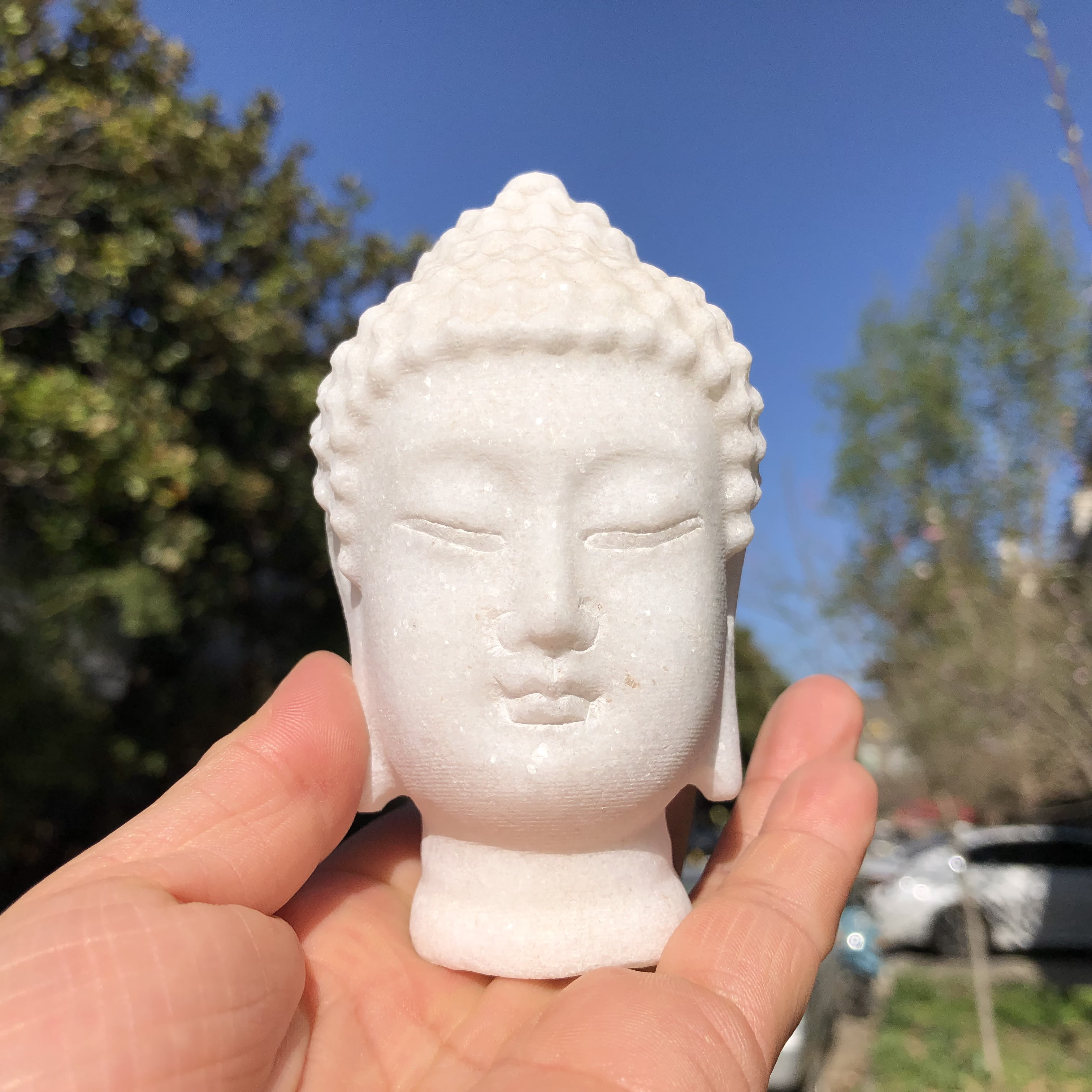 Afghan jade carved Shakyamuni Statue head statue Meditating Sculpture ...