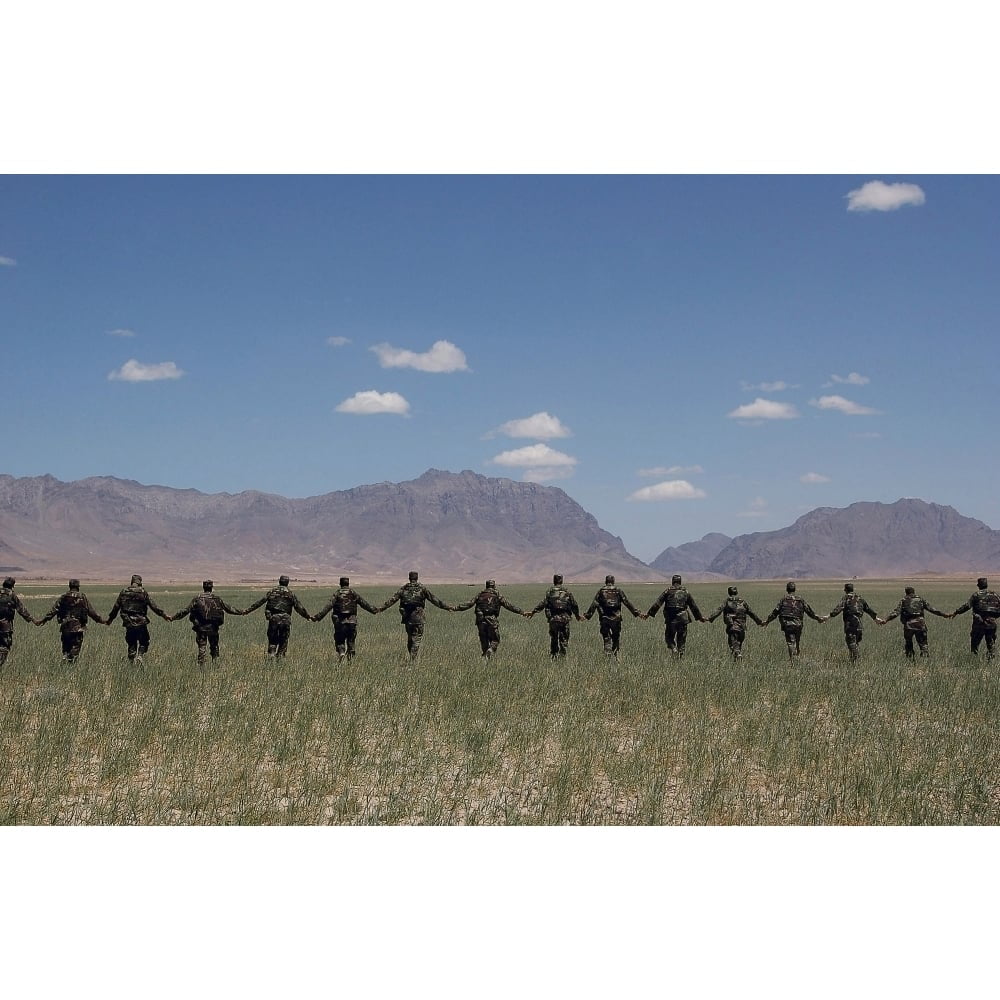 Afghanistan National Army Soldiers Form A Line While Participating In ...