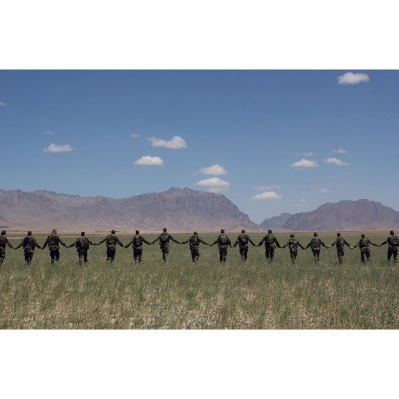 Afghanistan National Army Soldiers Form A Line While Participating In ...