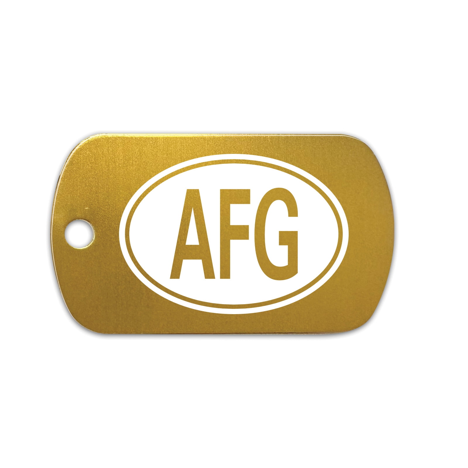 Afghanistan Oval GI Dog Tag Aluminum Keychain country code afg - Gold ...