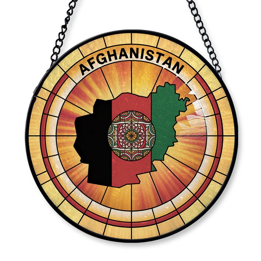 Afghanistan Travel Decor Suncatcher Stained Glass Window Hanging, Gift ...