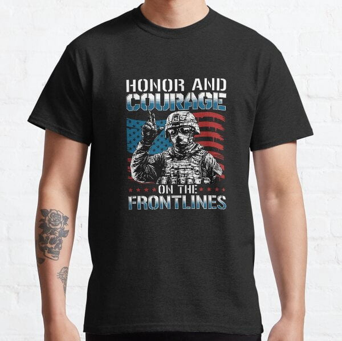 Afghanistan War Honor And Courage On The Front Lines Classic T-shirt ...