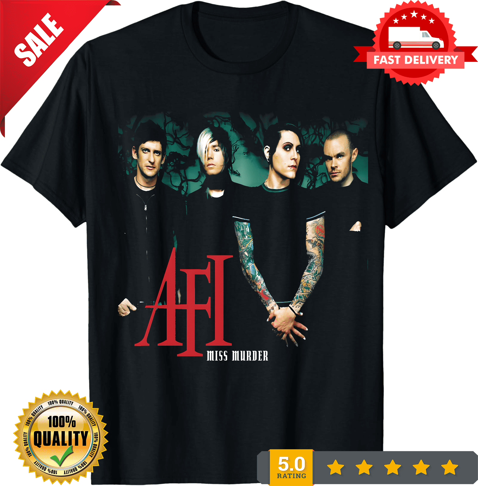 Afi Miss Murder Band T Shirt Size S-4XL Gifl For Fan Men And Women ...