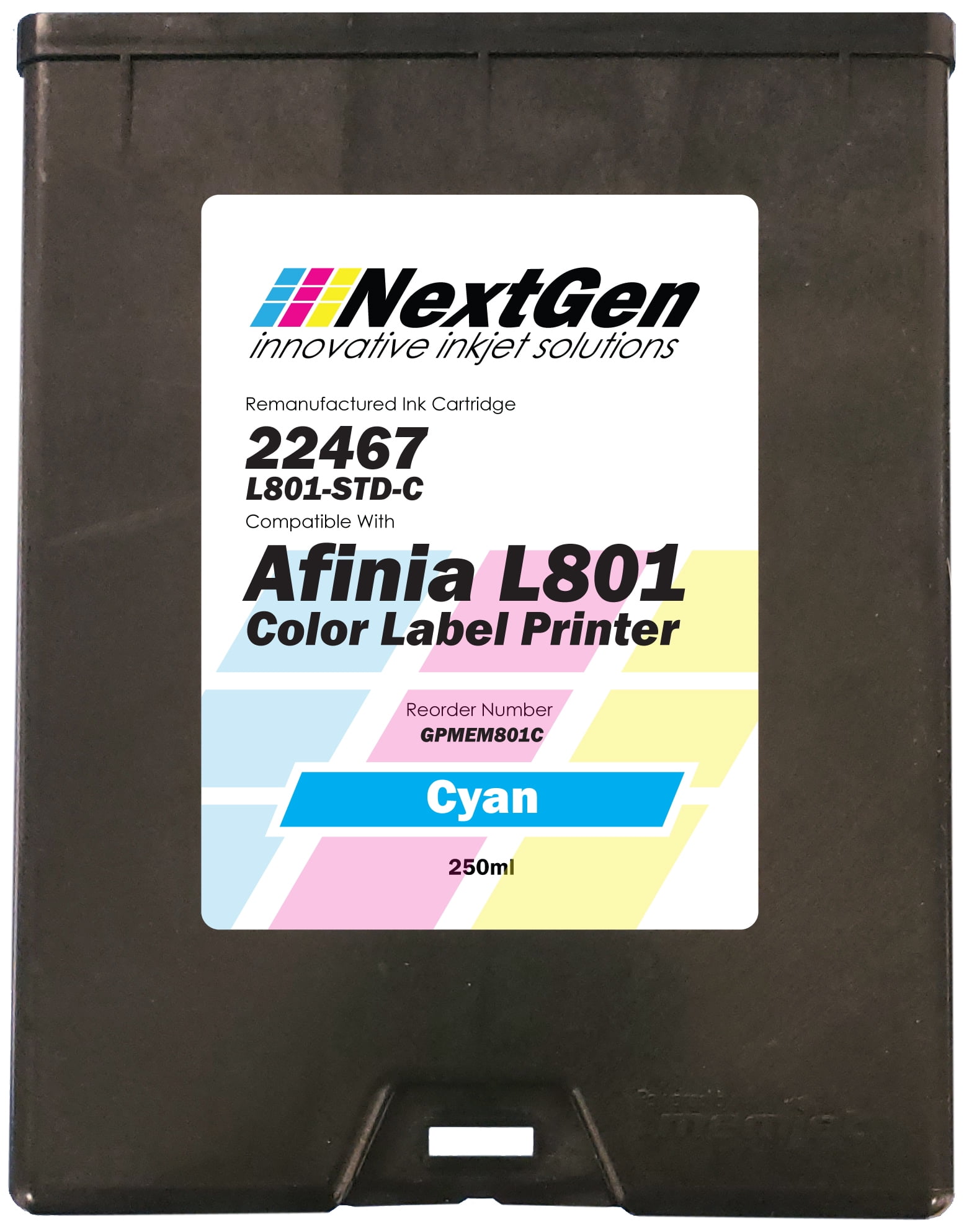 Afinia L801-STD-C Compatible Cyan Ink Cartridge for Afinia L801 Label Printer (SKU 22467 ...
