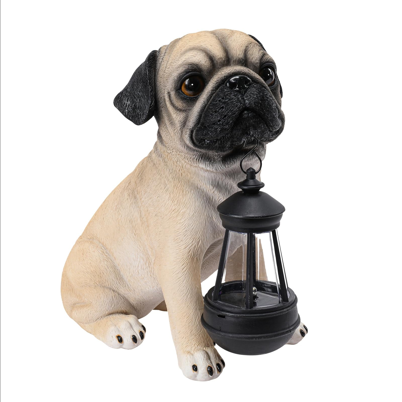 Afirst Solar Dog Garden SSF20 Statue with Solar Lantern Outdoor Garden ...