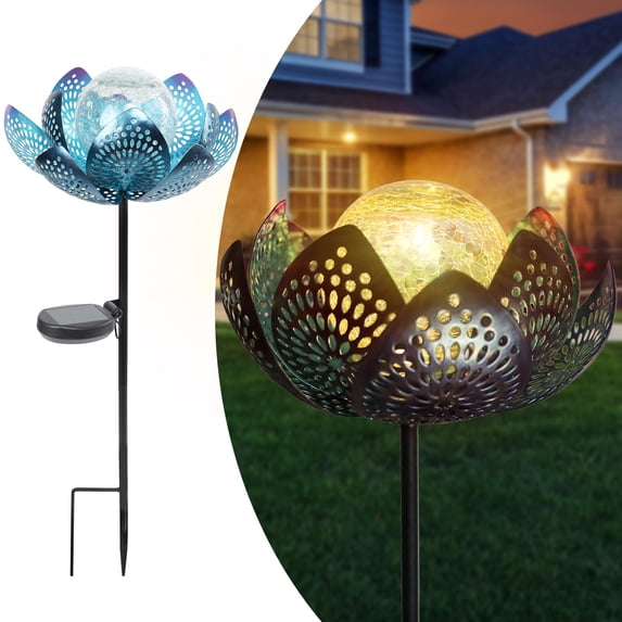 Afirst Solar Lights Outdoor, Garden Lotus Stake Lights Waterproof ...