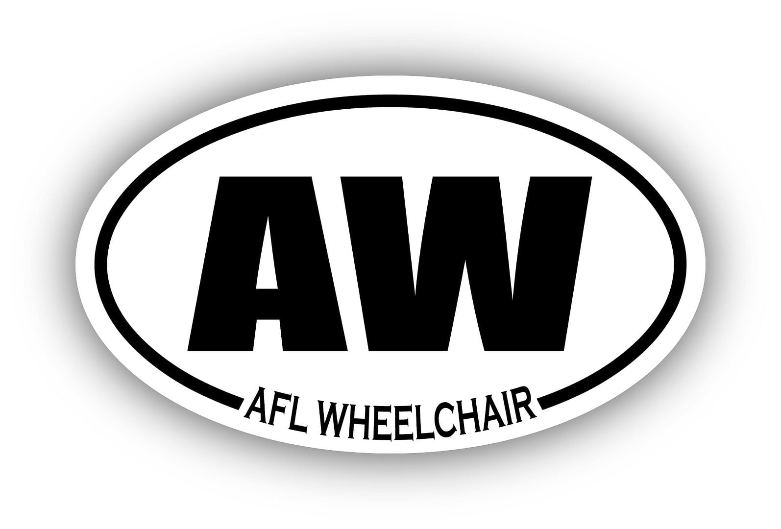 Afl Wheelchair AW Oval Bumper Sticker 3M Vinyl Decal 3 in x 5 in ...
