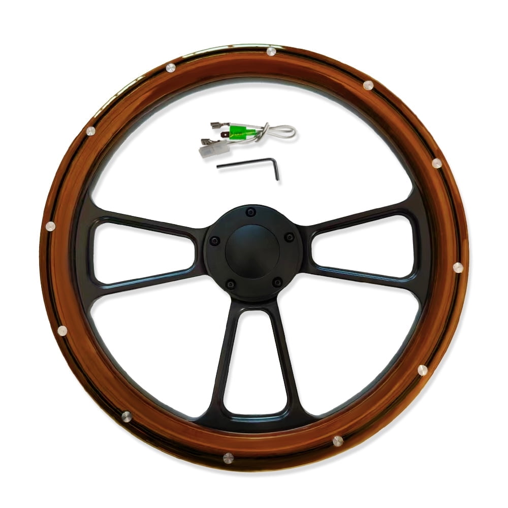 Aflle Racing 14" Aluminum Split Tri Spoke Style Steering Wheel 5 Holes ...